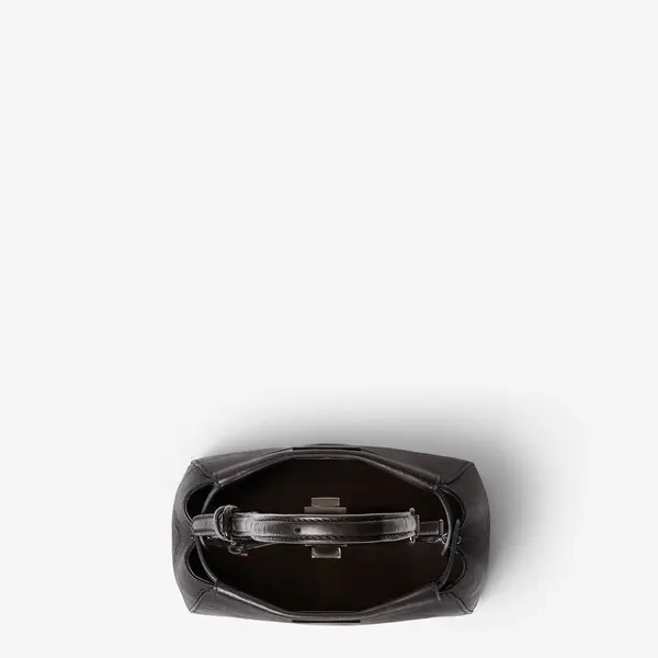 Fendi My Peekaboo Xs Crackled Black Leather Bag